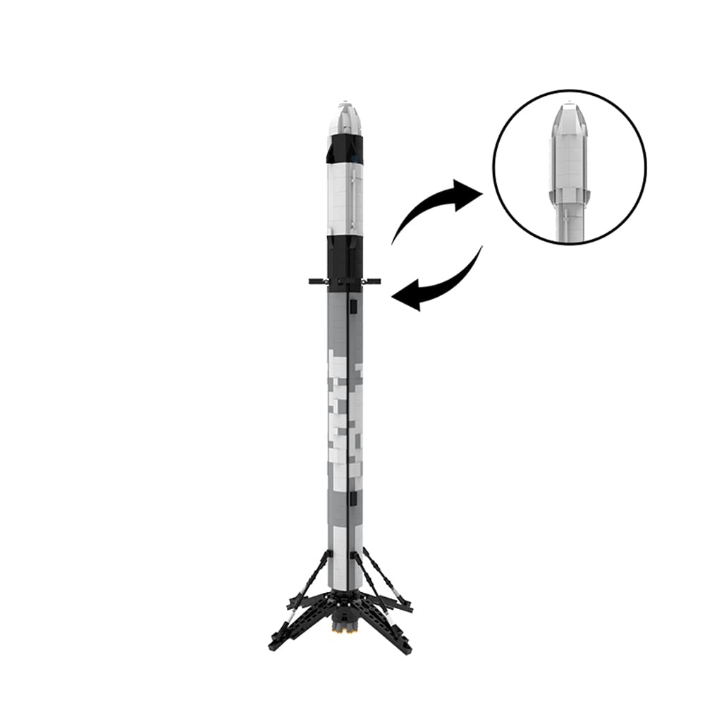 Sayotoo Space Launch System Ultimate Falcon 9 Rocket Building Kit, 860 Pieces Launch Vehicle Falcon 9 Building Set, Falcon 9 Model Building Blocks Toys, Education Outer Space Rocket for Kids Adults