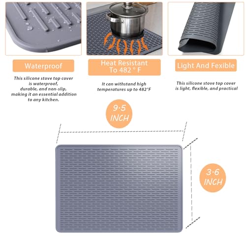 Silicone Stove Top Cover for Electric Stove, 28"x20" Extra Large Silicone Dish Drying Mat,Glass Stove Top Protector for Ceramics,Multipurpose Mat