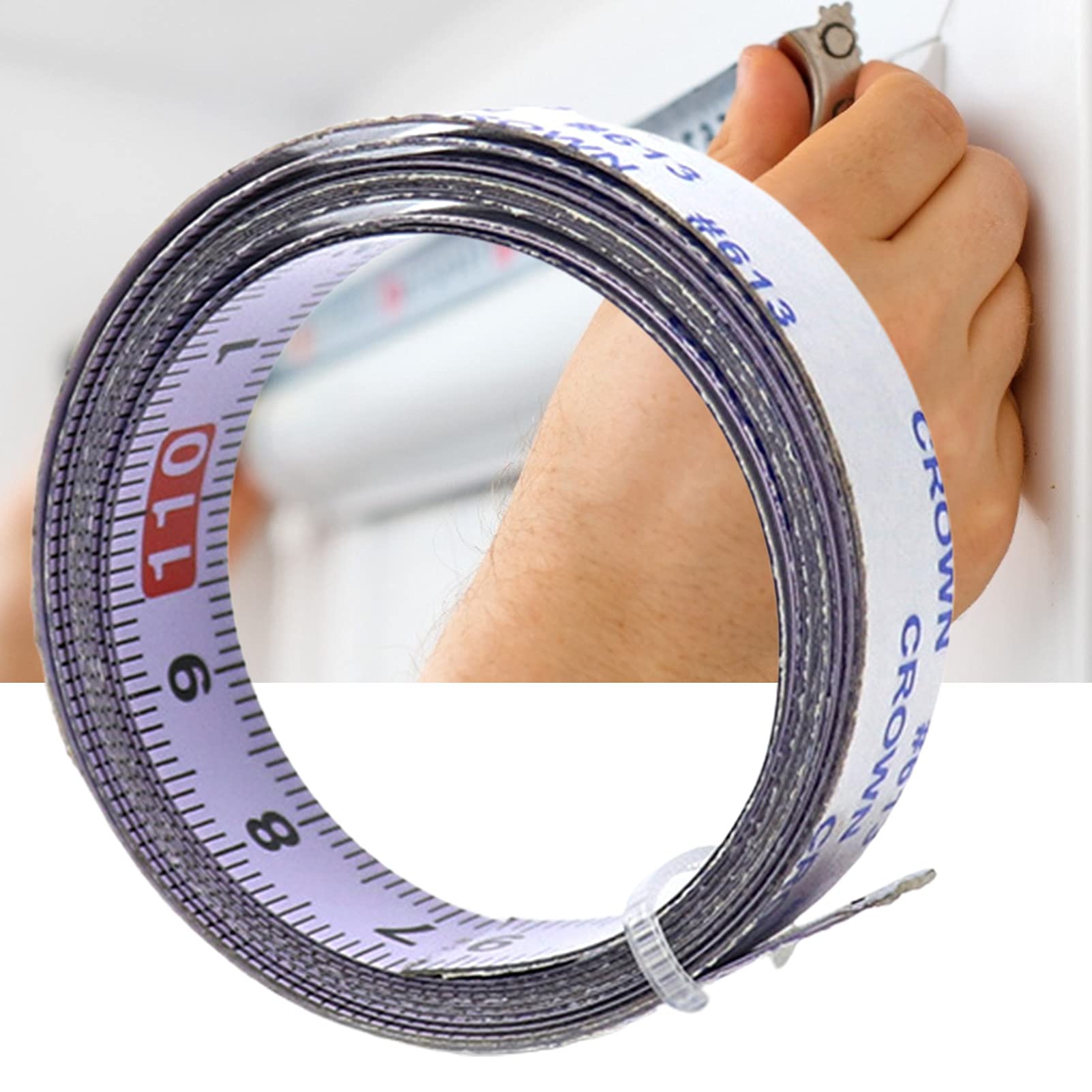 qiguch66 1/2/3/4/5/10m Self-adhesive Measuring Ruler Metric Positive Stainless Steel Tape Measure for Miter Saw - 6