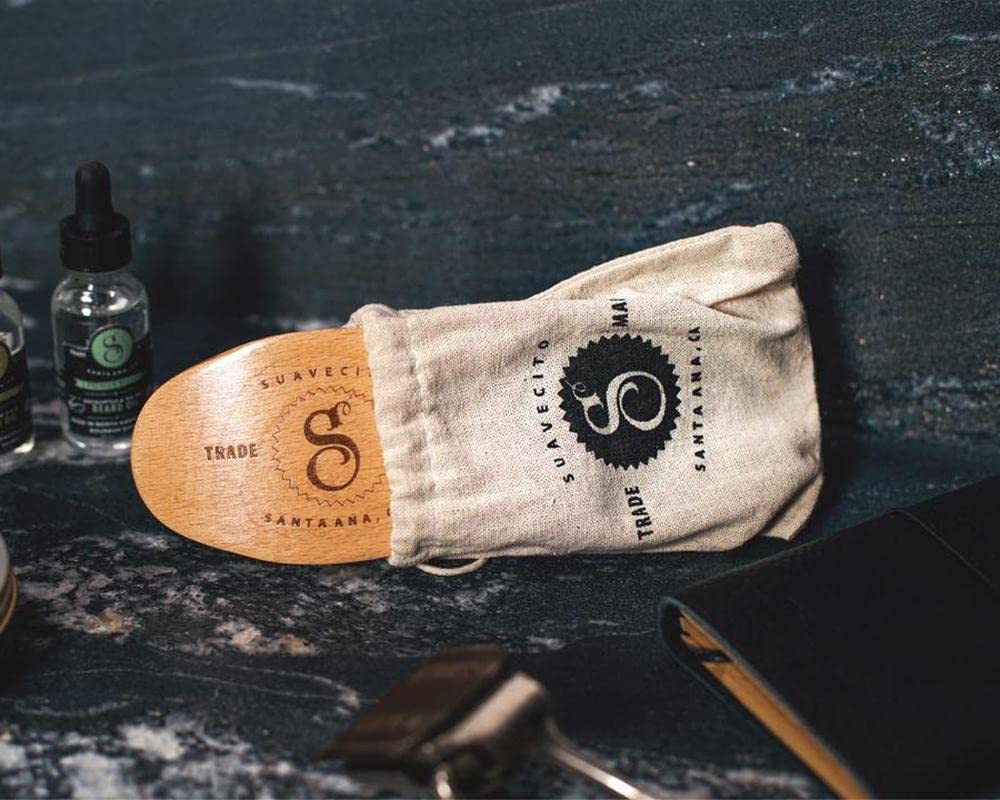 Suavecito Synthetic Natural Wood Beard Brush Men's Grooming Styling