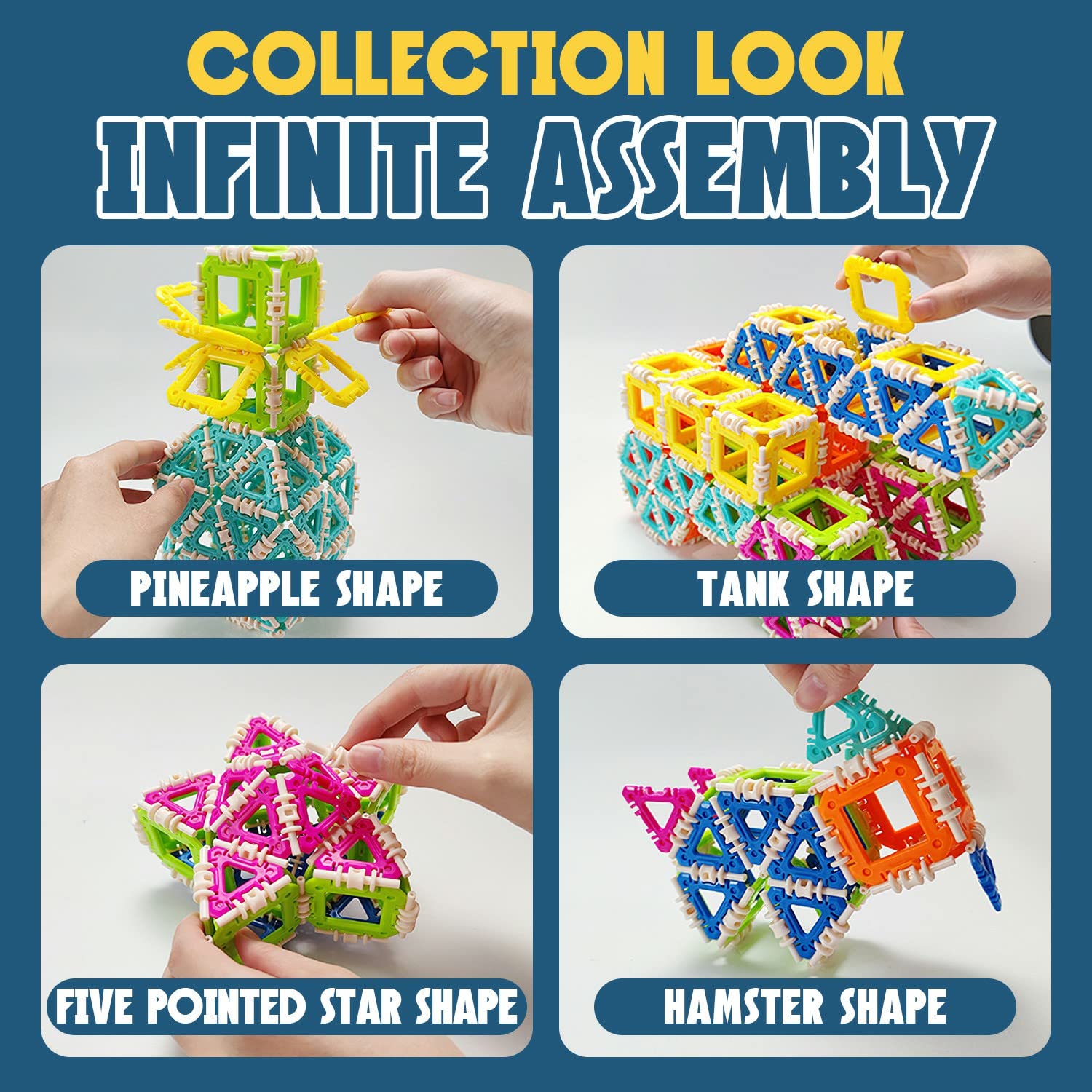 Suitable Preschool Kids Splice Snap Building Blocks STEM Toys, Interlocking Plastic Connect Blocks Learning by Playing Games for Toddlers Kids Creative Preschool Educational Toys (850Pcs)