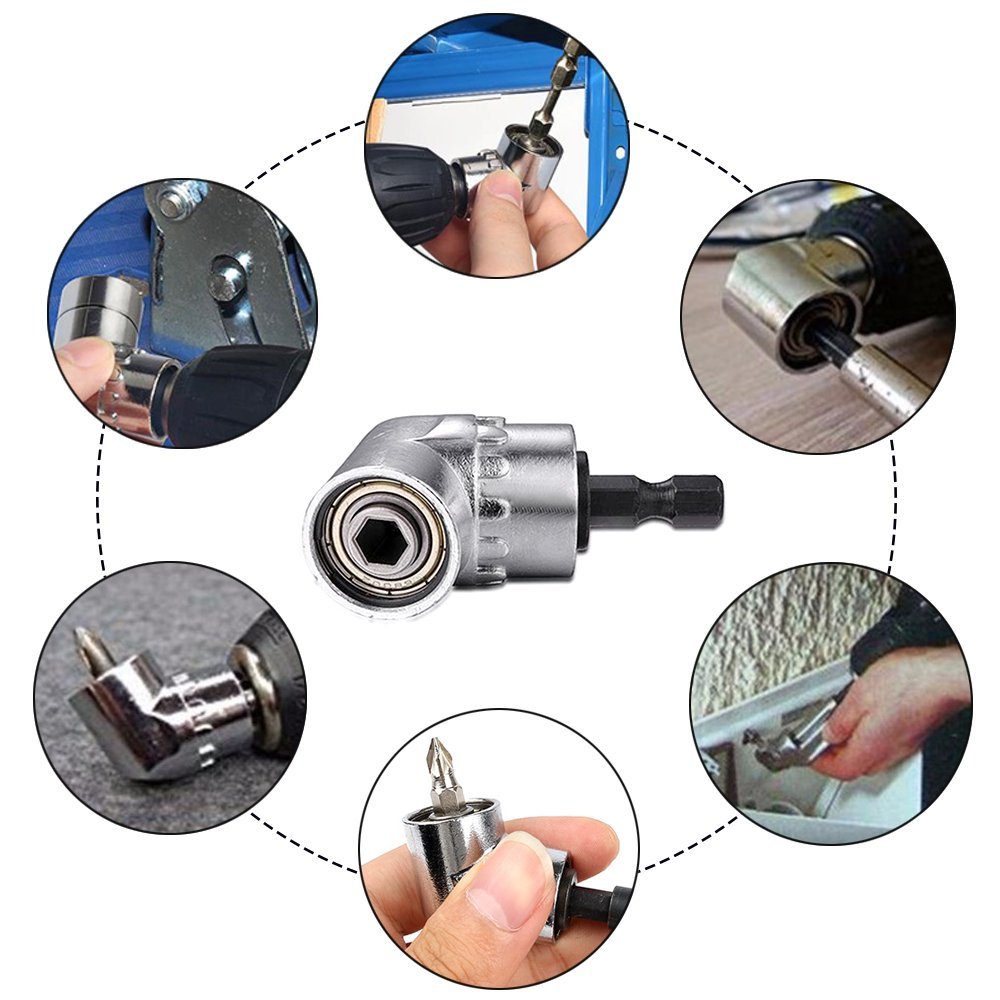 Tools Impact Socket Adapter Set 3pcs Joint Socket 1/4 3/8 1/2 In Hand Power Wrench Ratchet Drill Adapter/Extension Set Turns Power Drill Into High Speed Nut Driver with Right Angle Drill Adaptor
