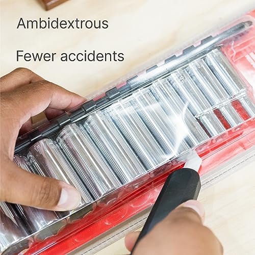 Slice 10563 Auto-Retractable Squeeze-Trigger Utility Knife, Safer Choice, Never Rusts, Lasts 11x Longer Than Metal, Finger Friendly Ceramic Blade, 1 Pack