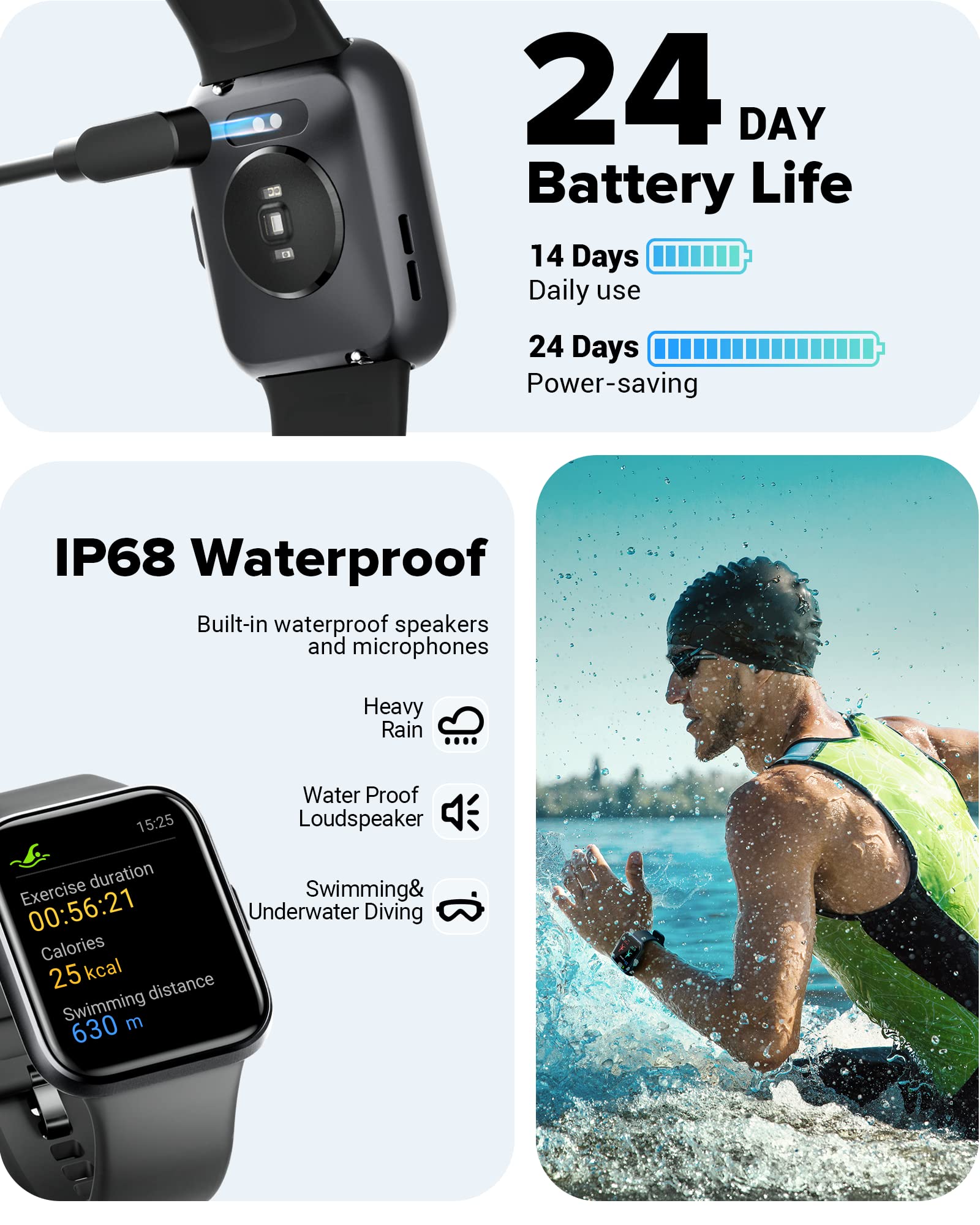 Smart Watch for Men iPhone Android, Smartwatch with Alexa Built-in (Answer/Make Call), 1.7" Fitness Tracker for Heart Rate Sleep Tracking, 60 Sports, Blood Oxygen, Black