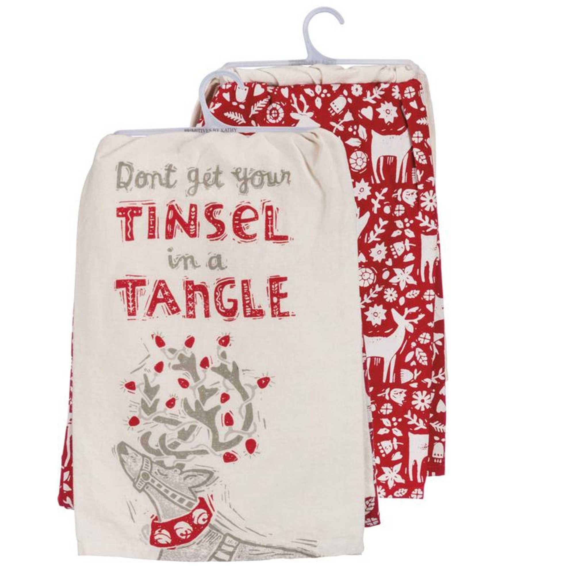 Primitives by Kathy 28 Inches Square Cotton - Tinsle Tangle Dish Towel Set