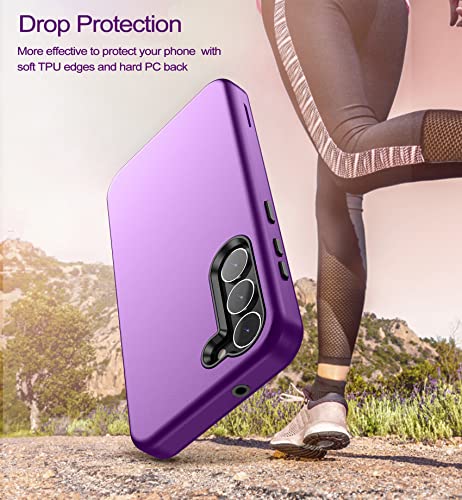 WeLoveCase Galaxy S23 5G 3-in-1 Heavy Duty Protection, Hybrid Shockproof TPU Bumper, Full Body Protective Cover - 6.1 Inch, Purple
