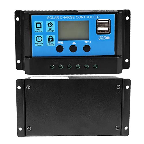 Solar Charge Controller, 60A 12V/24V Intelligent Solar Charge Regulator with USB Port Backlight LCD Display(60A)