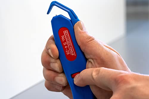 WEICON No. S4-28 - Cable Knife/Retractable Hook Stripping Blade/Adjustable Cutting Depth/Range 5/32-1 7/64 inch (4-28 mm) / 100% Made in Germany