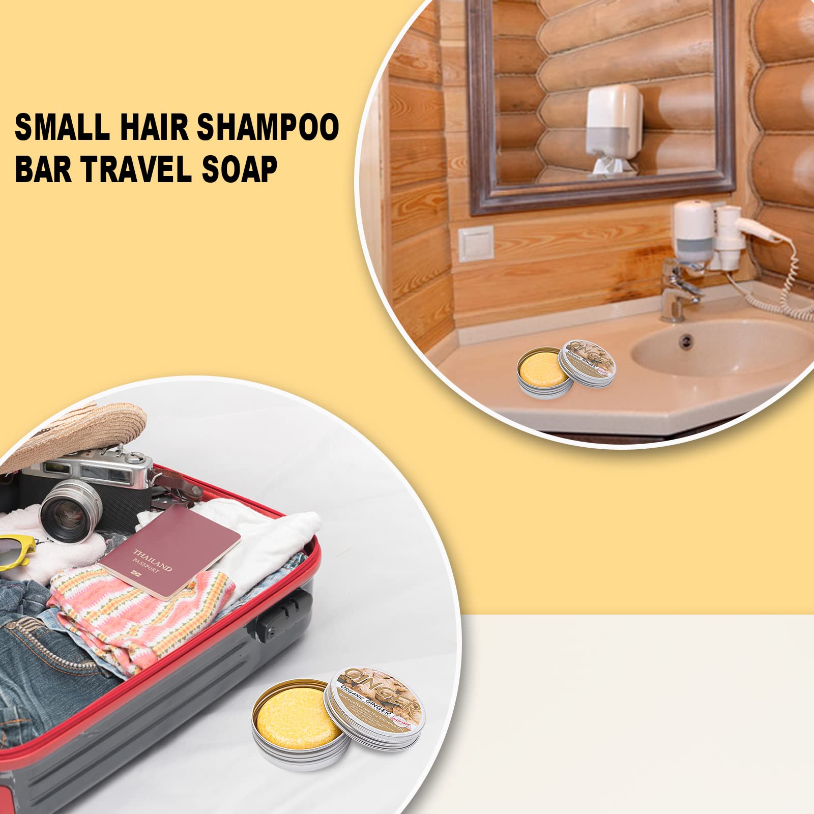 SUNDEER Ginger Hair Shampoo Bar - Ginger Shampoo Soap Natural Organic Ginger Shampoo Soap for All Hair Types,Moisturize Hair and Control Oil(Ginger+Cinnamon)
