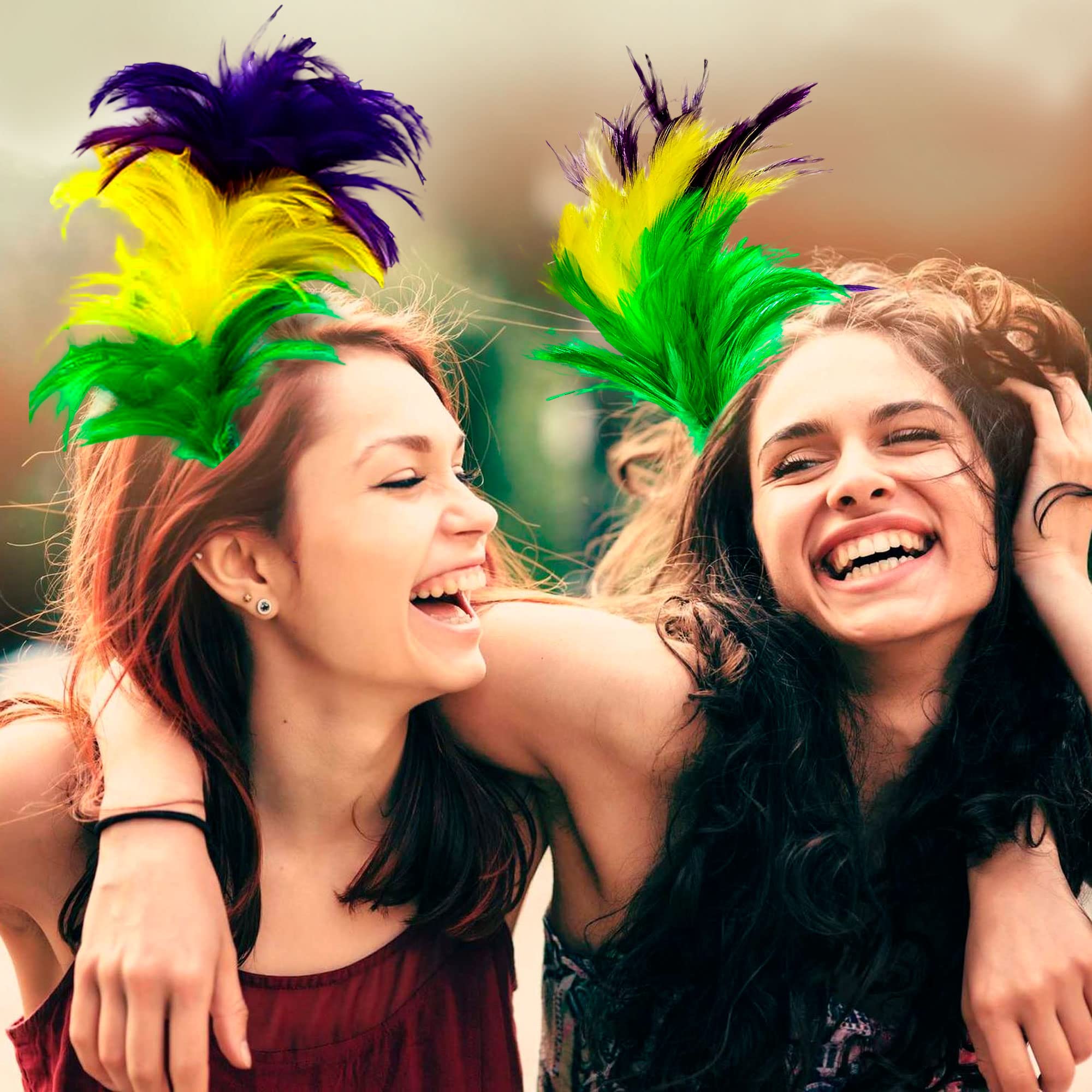 SunnyPro Rainbow Pride Accessories for Women Headband LGBTQ Gay Stuff Feather Fascinator