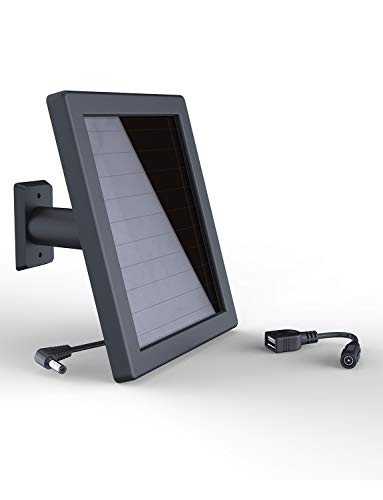 Solar Panel Compatible with HTZSAFE Solar Wireless Outdoor Motion Sensors - Amorphous Silicon Solar Panel, Continuous Power Supply Even in Rainy or Cloudy Days-Waterproof IP65,Adjustable Mount