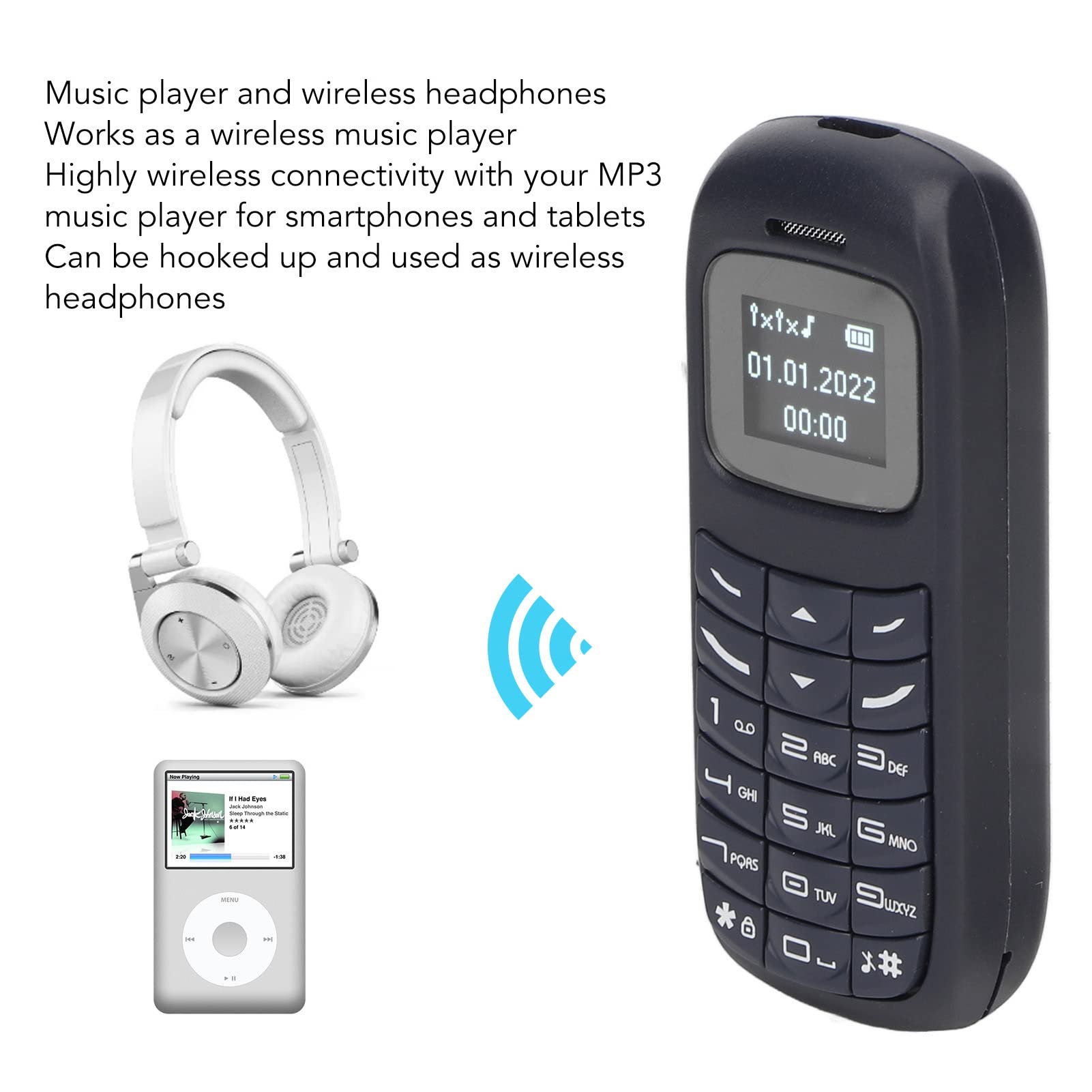 Senior Cell Phone, Easy to Use Unlocked Mobile Phone for Elderly Kids, Big Button, Dual SIM Card Dual Standby, GSM 2G WCDMA 2G Network, Loud Volume Music Player (Blue)
