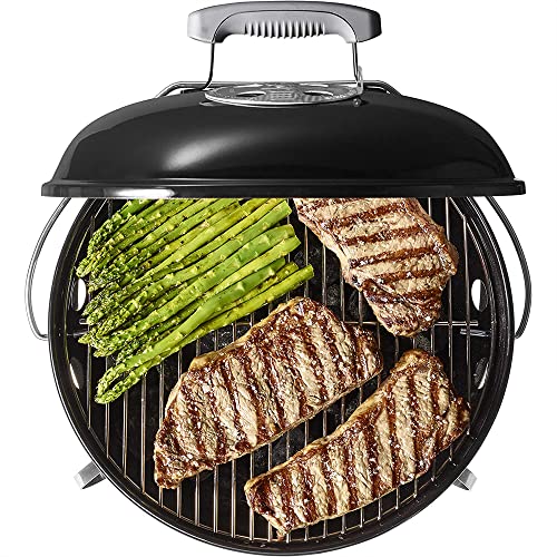 Weber 40020 Smokey Joe Premium 14-inch Charcoal Grill Black Bundle with 2 YR CPS Enhanced Protection Pack