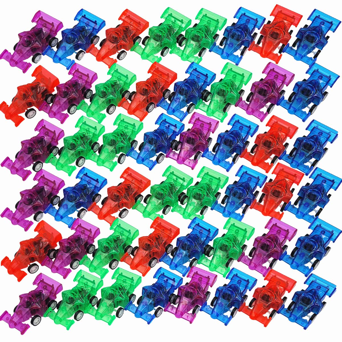 SeeuFun 48 Pieces Bulk Mini Pull Back Racing Cars Die Cast Vehicles Toy, Party Favors for Boys and Girls,Colors Randomly (48pcs)