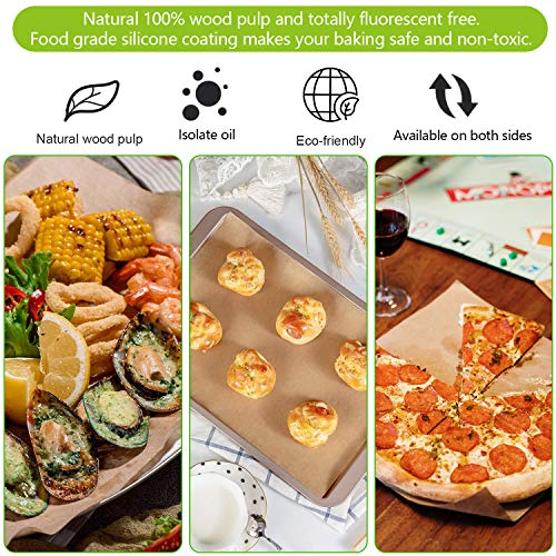 QYH 300 Pcs Parchment Paper Sheets for Baking, 8x12 Inches Unbleached Precut Parchment Paper for Baking Cookies, Frying, Air Fryer, Cooking, Grilling Rack, Oven