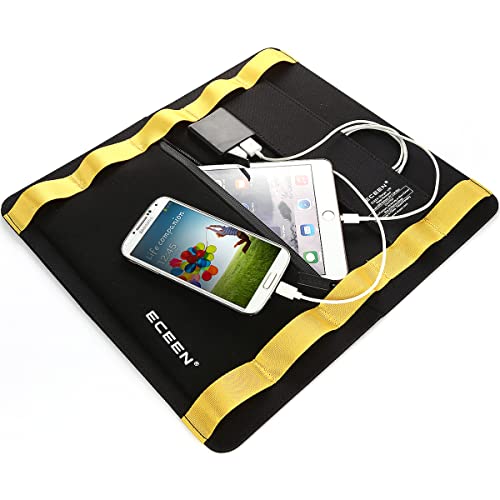 Solar Phone Charger for iPhone, ECEEN 13W Portable Solar Charger with Kickstand for iPhones, Smartphones, Tablets, GPS Units, Speakers, Gopro Cameras, and Other Devices Camping Gadgets Emergency Kit