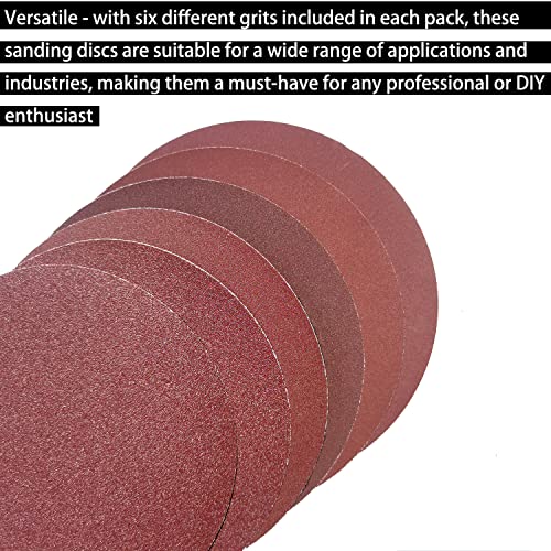 Sackorange 30 PCS 9" Premium PSA Sanding Discs Set- 5 Each of 80, 100, 120, 180,240, 400 Grit - 9 Inch Self Adhesive Stickyback Sandpaper Discs for Drywall, Floor, Woodworking, Metal