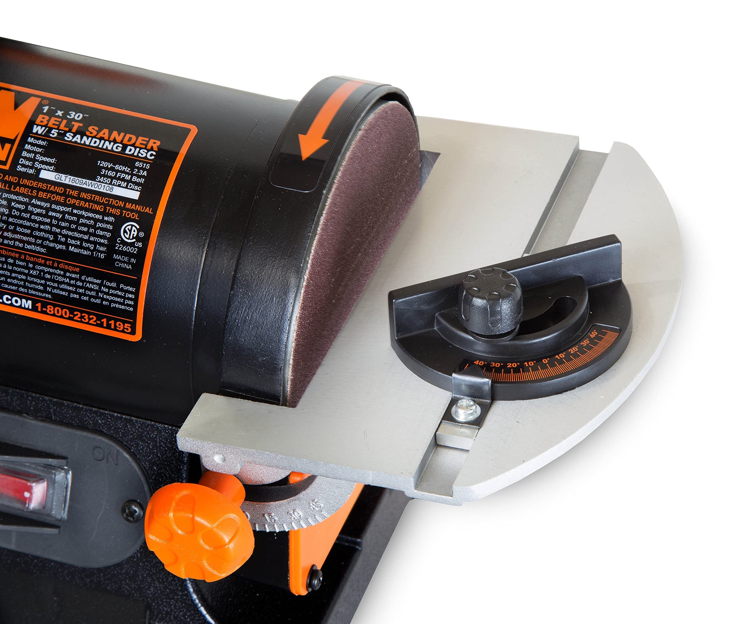 WEN 6515T 1 in. x 30 in. Belt Sander with 5 in. Sanding Disc