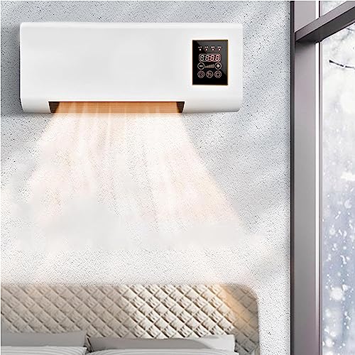 VKEKIEO Small Air Conditioners Fan Wall Mounted Mini Cooling and Heating Air Conditioner fan Remote Control Portable Cooler Fan and Heater Combo Home Bathroom Bedroom Office Room Light White