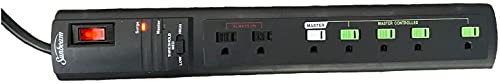 pot (Pack 5) Sunbeam Advance 7 Outlet Power Strip, 15A Power Strips with Surge Protection Cord, Power Outlet Extender with Adjustable Threshold