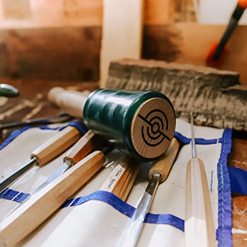 Schaaf Wood Carving Tools 15oz Small Wooden Mallet | Wood Tools Woodworking | Wood Hammer | Comfortable Handle Reduces Hand Fatigue | Urethane Reducer Noise, Absorbs Force to Protect Woodworking Tools