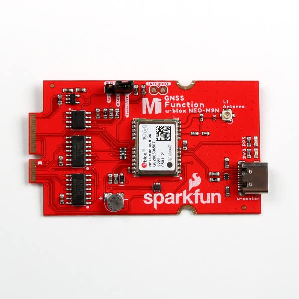 SparkFun MicroMod GNSS Function Board - NEO-M9N MicroMod Function Board Dimensions: (Inches) 1.50"x2.56". Operating Voltage: 3.3V VCC and I/O