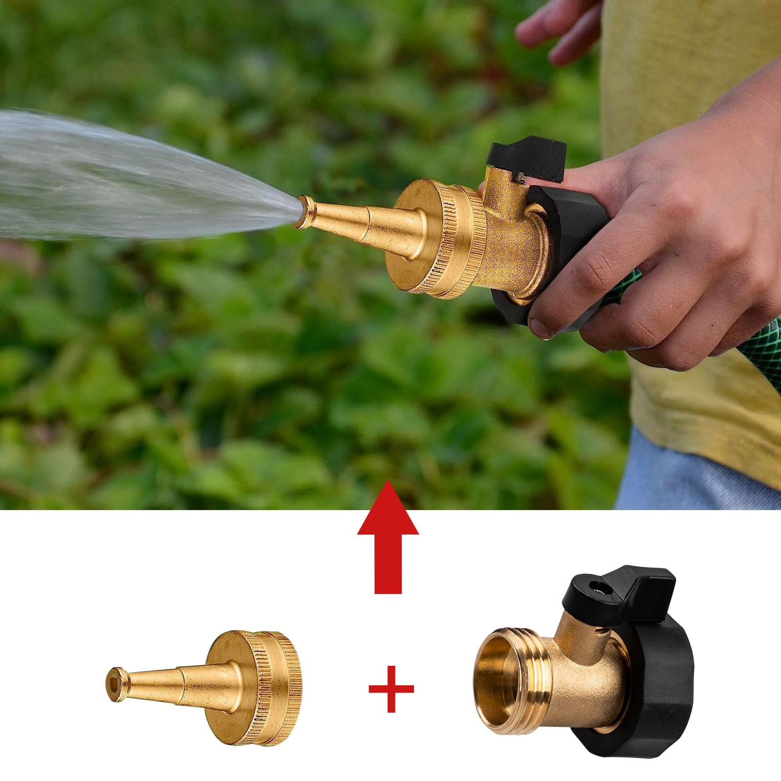 Nraxiot 2PCS Garden Hose Shut Off Valve, Durable Hose Shutoff Valve,Premium 3/4 Brass Shut Off Valve for Garden Hose,Water Hose Shut Off Valve for Household Cleaning