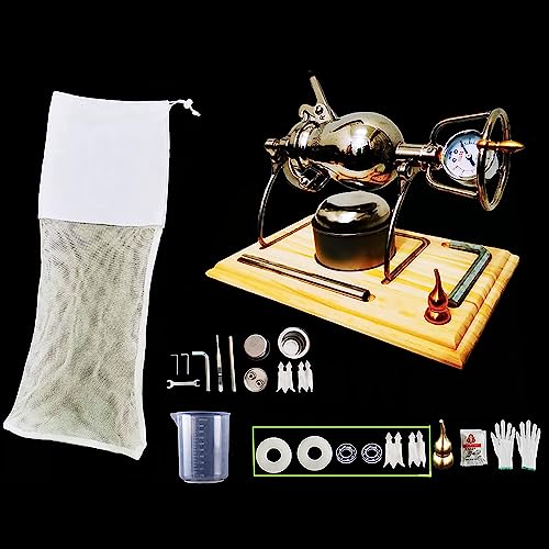 ZZYYZZ Chinese Vintage Popcorn Machine, 304 Stainless Steel Popcorn Machine, Mini Hand Popcorn with Manual Crank, Heating Slow Boost with Pressure Gauge