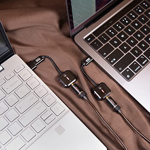 Whizzer DA1Cube Portable DAC Headphone Amplifier adaptive for Android, iOS and PC: Support 32bit/384kHz、DSD128(DoP)、MQA×8 - ESS9281C Pro DAC - Cross-Platform Compatibility - Output Level :55mW@32Ω