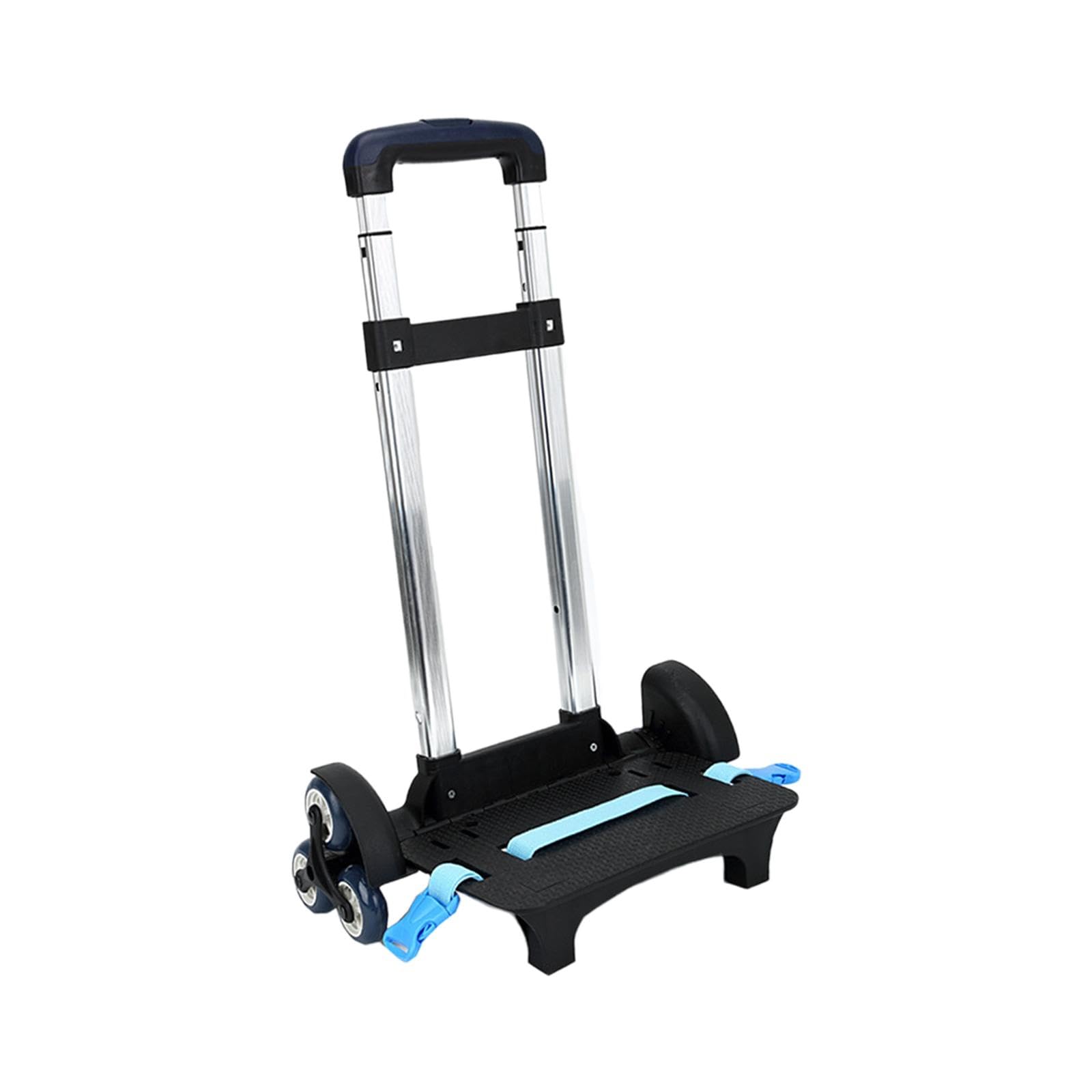 YsXoWiui Backpack Hand Truck, Compact Portable Backpack Trolley, Luggage Cart, Foldable Wheeled Hand Trolley, Style A (6 Wheels Blue)