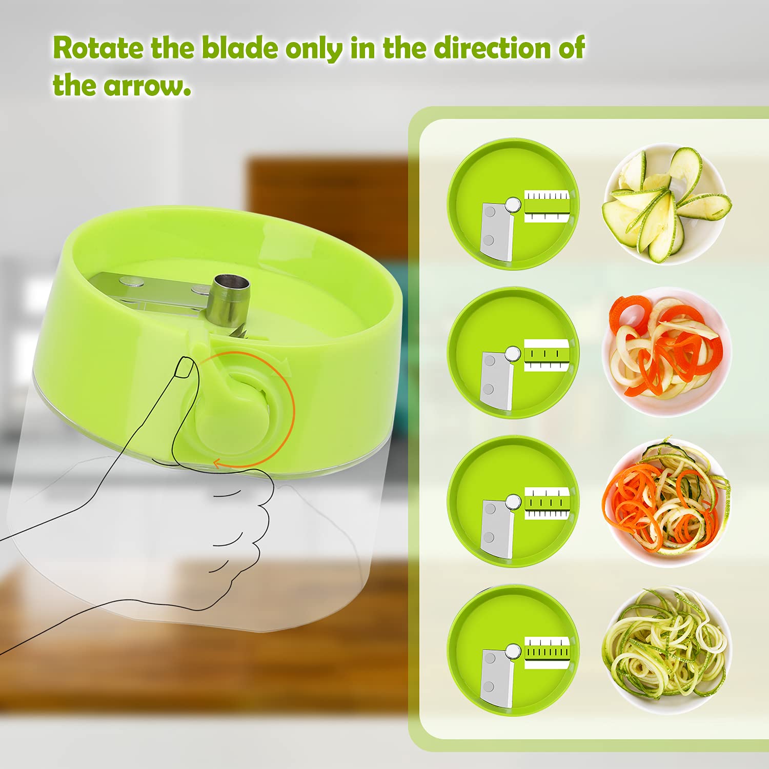 Spiralizer for Veggies, 4 in 1 Zoodles Spiralizer, Zucchini Noodle Maker, Zucchini Spiralizer for Veggies Noodles
