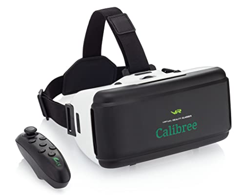 Ultralight VR Headset W/Bluetooth Controller, Comfortable Virtual Reality Headset for 4.7’’-6.4’’ iPhone/Android Phones, VR Headsets for Movies/Games, Gift for Kids & Adults