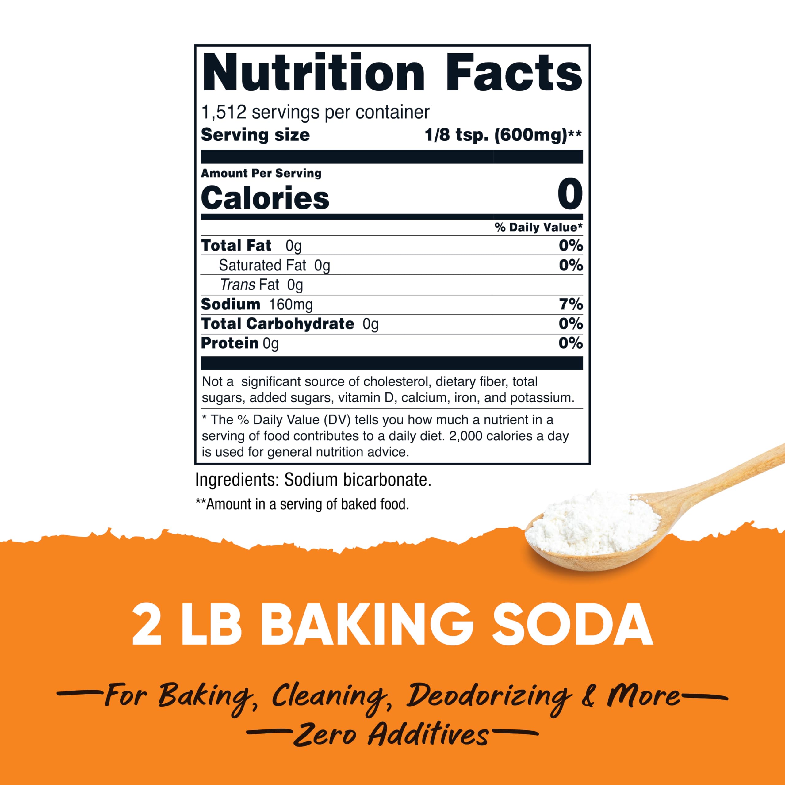 Nutricost Baking Soda (2 LBS) - For Baking, Cleaning, Deodorizing, and More (Pantry)