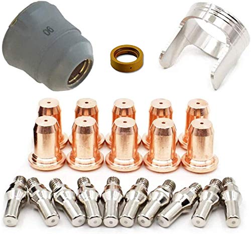 RX WELD 23pcs Plasma Cutting Torch IPT-60 PT-60 IPT-40 PT40 Tip 0.039'' 1.0mm Electrode Shield Cap Stand Off
