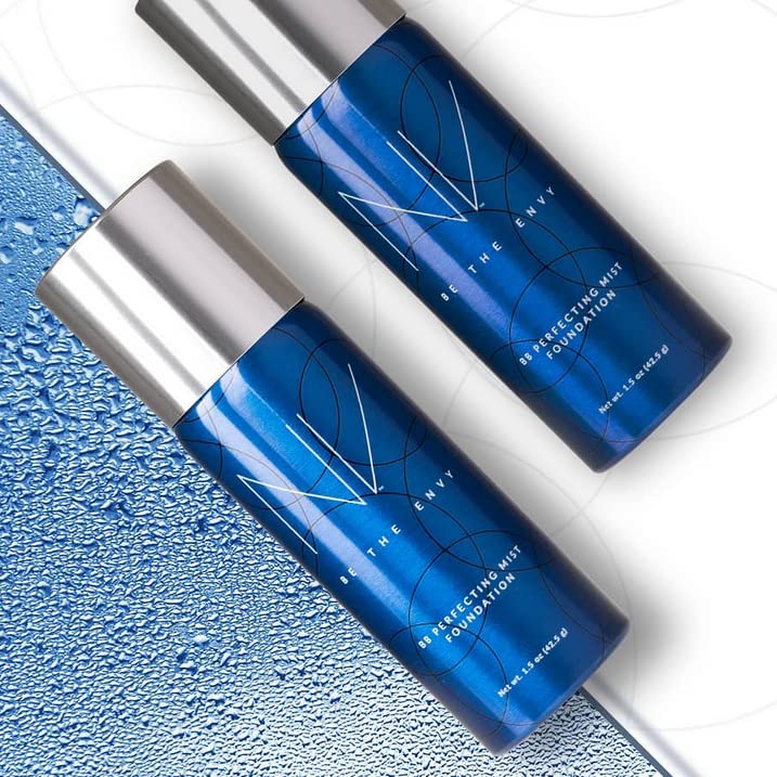 NV BB Perfecting Mist Foundation Buildable Coverage Professional Airbrush Makeup with Plant-based Stem Cell Polypeptides, Vitamins A, D, E and Aloe, 1.5 ounces, Cool Buff