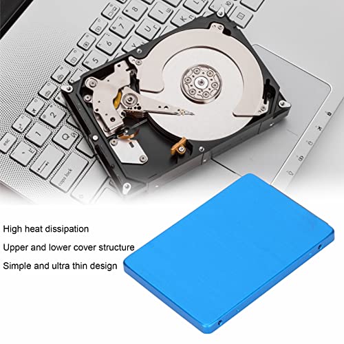 SSD Enclosure Sandblasting Oxidation Aluminum Alloy Dyeing Hard Disk Drive Adapter Enclosure SSD High Heat Dissipation for Computer to Hard Disk Blue