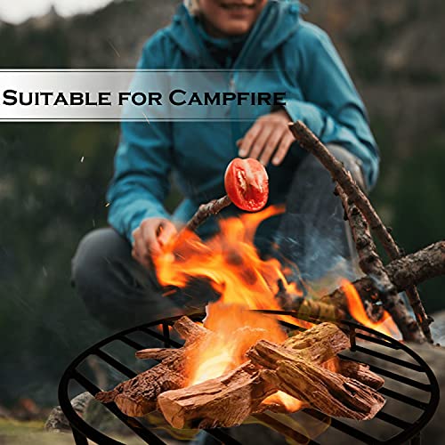 SIMOND STORE Fire Pit Grate, 24 - Inch Round Heavy-Duty Steel Black Finish Firewood Grate with Legs for Outdoor Fire Pits, Camping, Picnic & Gatherings