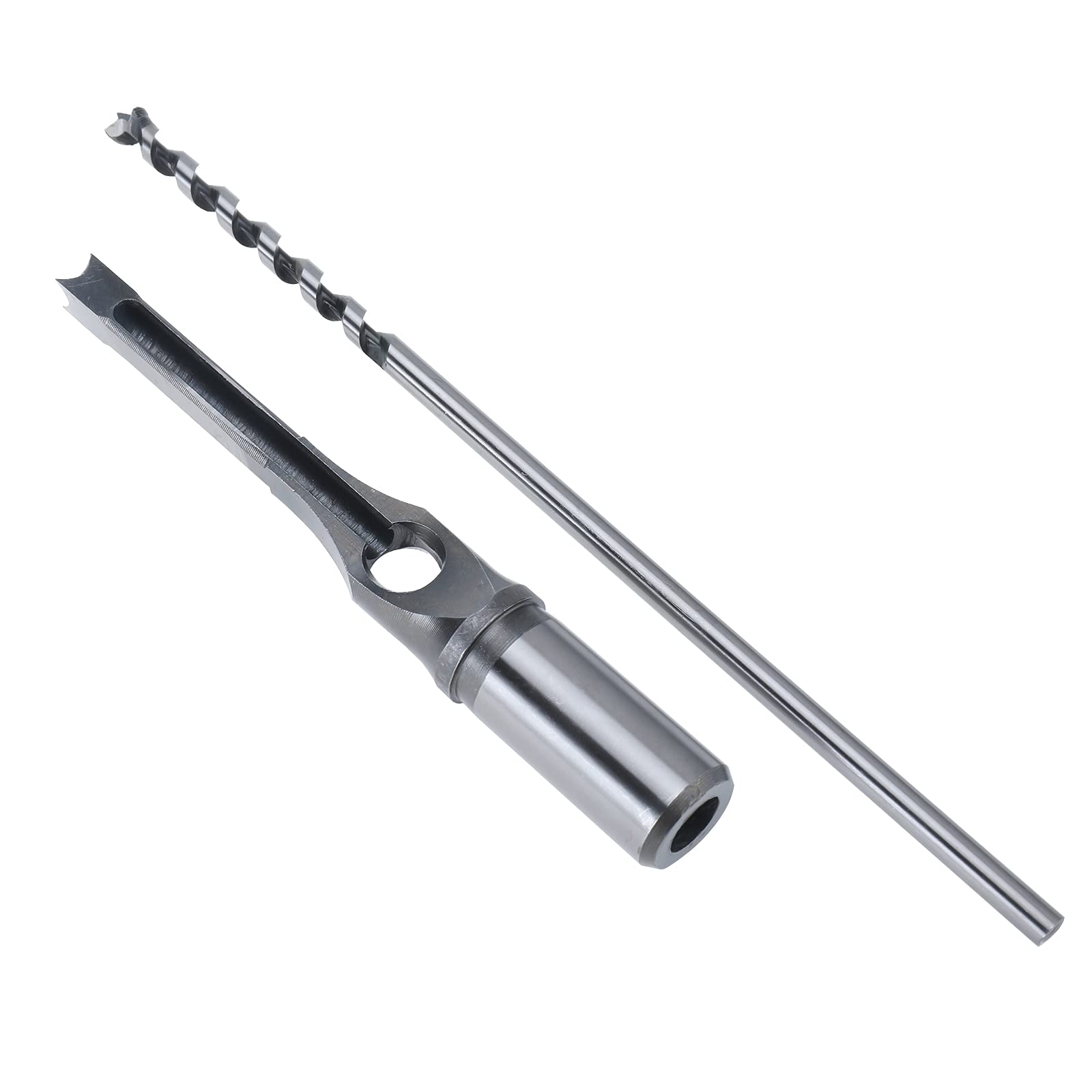 Square Hole Mortise Chisel Drill Bit Set, HSS Woodworking Hole Saw Mortising Chisel Hole Drill Bits 6/25" 1/4" 5/16" 3/8" 2/5" 1/2" 9/16" (7 Pieces)