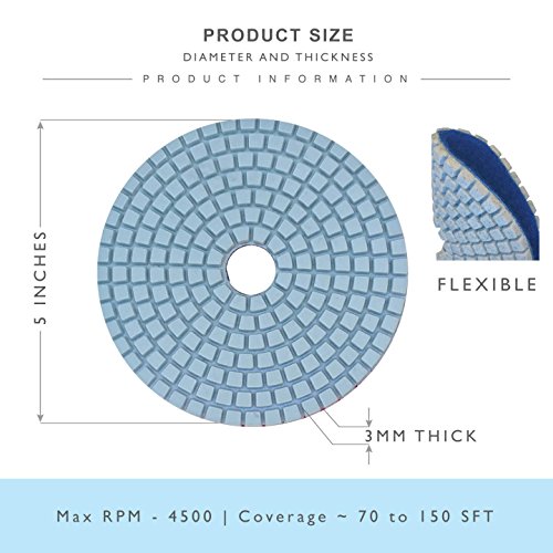 Stadea PPW118D Concrete Sanding Polishing Pads 4 Inch Grit 30 - Diamond Pads For Concrete Terrazzo Marble Floor Granite Stone Counter Wet Polishing - Pack of 2