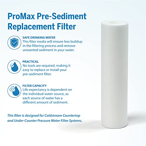 ProOne Pre-Sediment Replacement Filter for Dual ProMax Countertop and Under-Counter Systems, Independently Tested Proven to Reduce PFAS