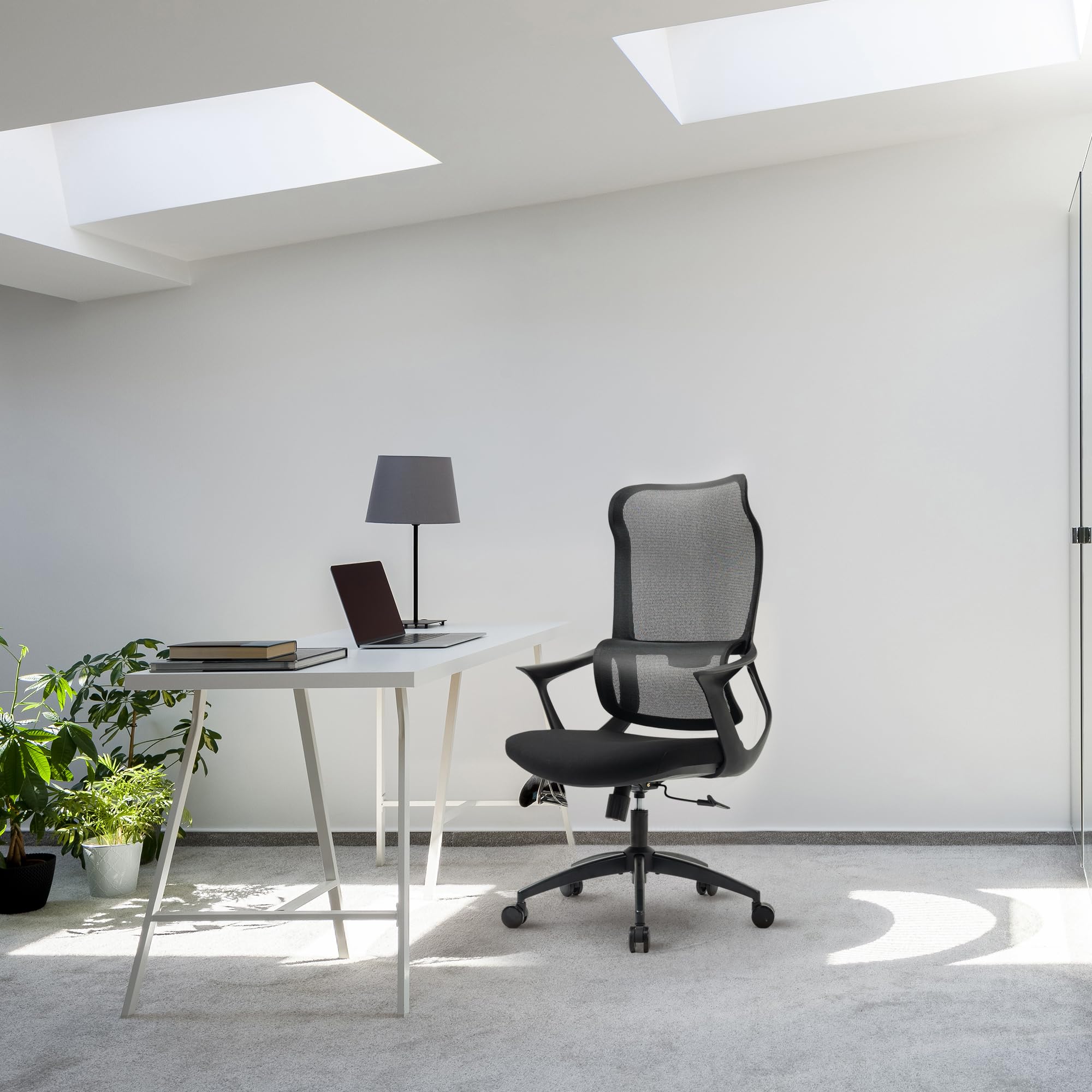 Office Chair-Ergonomic Computer Desk Chair, High Back Mesh home office chair, Big and Tall Office Chair with Lumbar Support, Large Computer Executive Desk Chair with Wide Thick Seat, 330lbs, Black