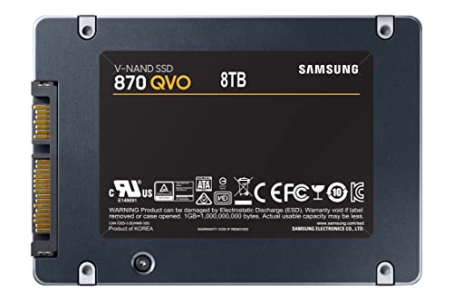 SAMSUNG 870 QVO 8 TB SATA 2.5 Inch Internal Solid State Drive (SSD) (MZ-77Q8T0), Black