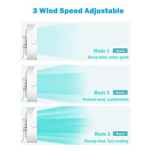 USB Desk Fans Small Quiet - Mini Cute Desk Fan USB Powered 3 Wind Speeds 360° Rotatable Portable Personal Little Table Fans for Home Bedroom Nightstand Office Work Desktop Dorm (Pink)
