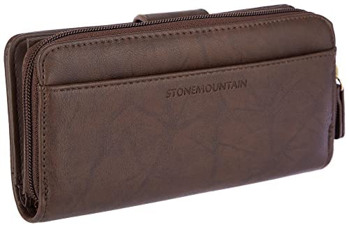 Stone Mountain Crunch Bonded Leather Large Tab Wallet 0 Brown
