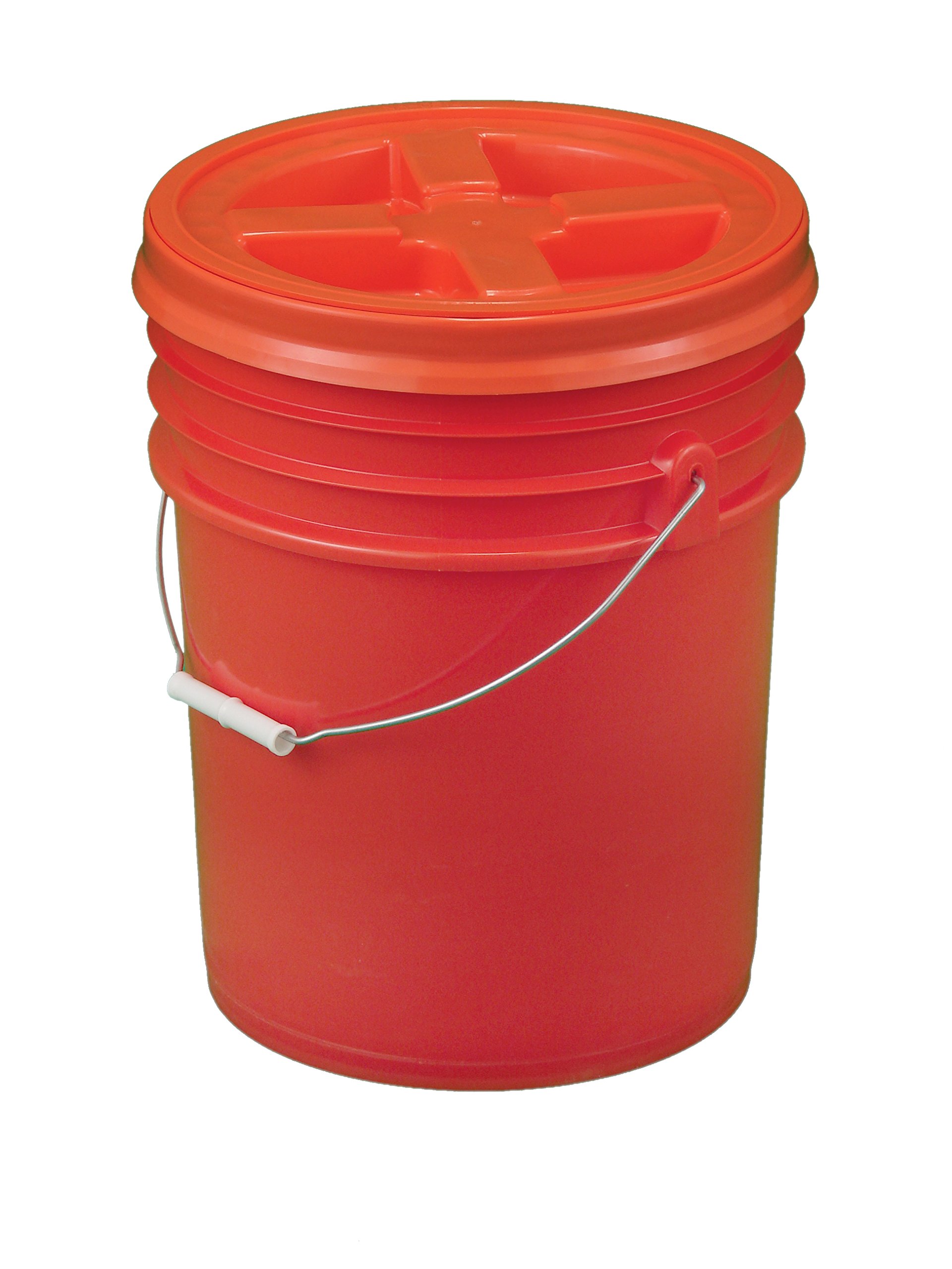 One Orange 5 Gallon Bucket with Orange Gamma Seal Lid (Threaded Lid with Gasket)