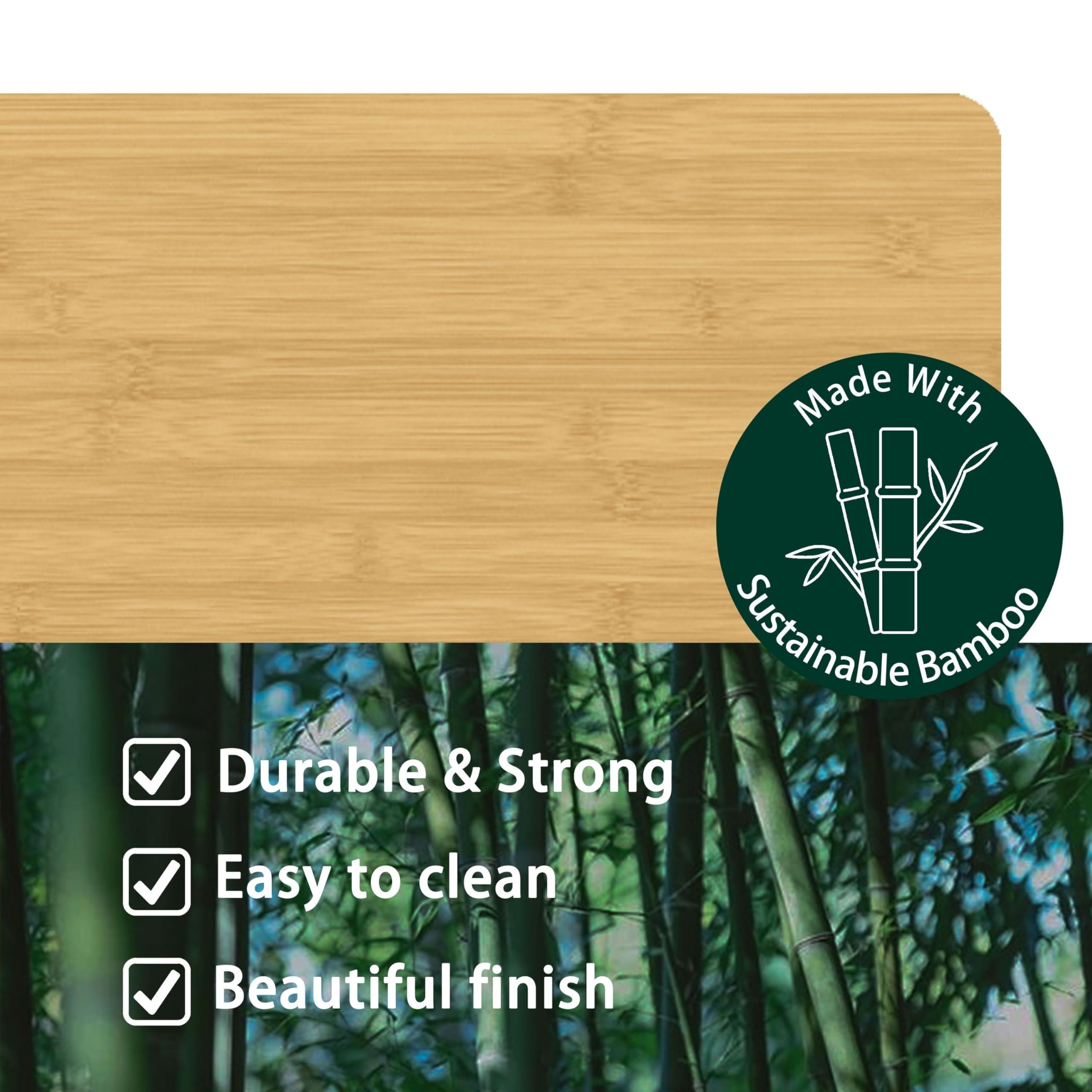 ZIYOO Queen Bed Frame 12 Inch Solid Wood Platform Bed with Metal Slats, Natural Bamboo,No Box Spring Needed, Easy Assembly, Heavy Duty Bed Frame,Free of Noise