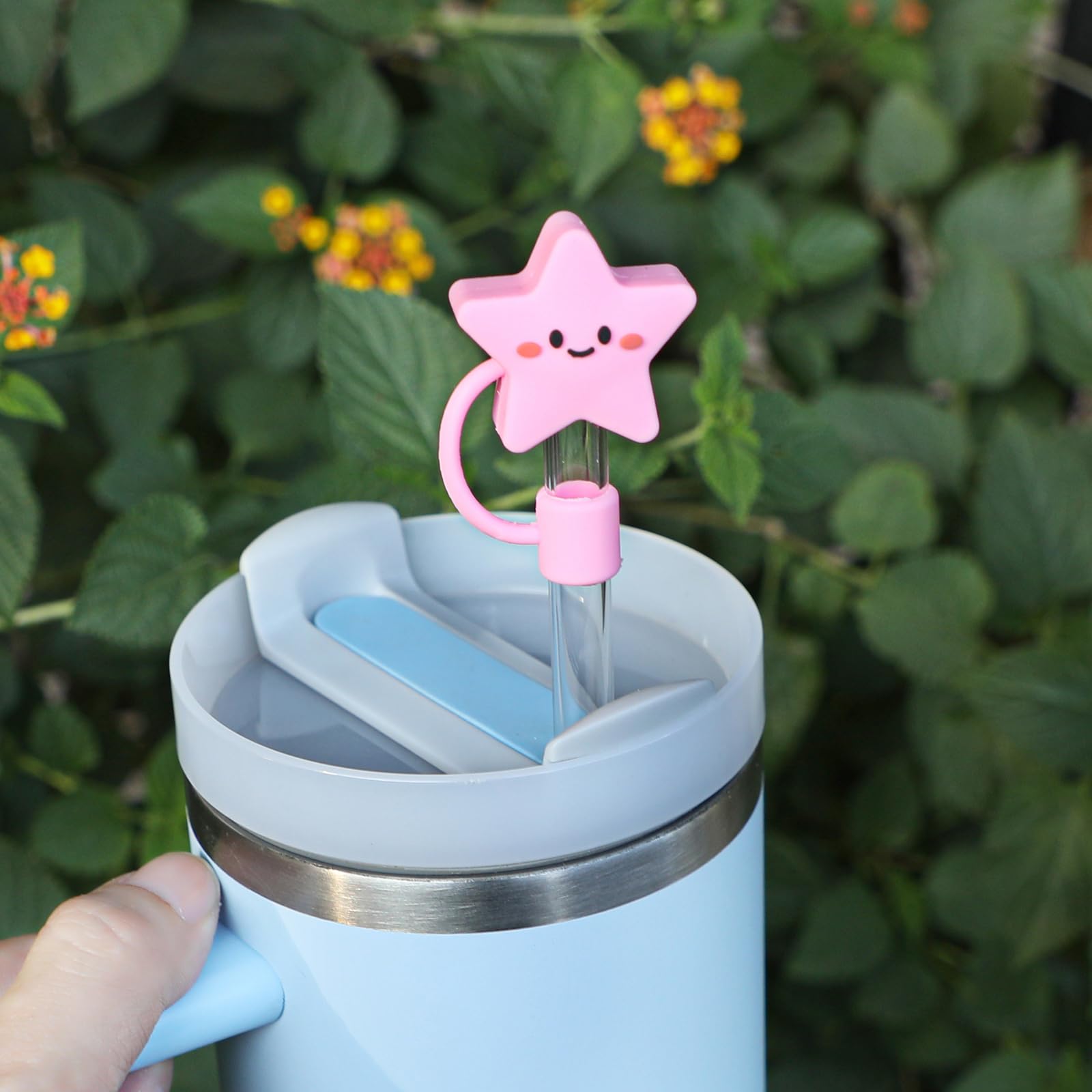Straw Cover Cap for Stanley Cup - 4Pcs Cute 10mm Straw Toppers for Stanley 30 & 40 Oz Tumblers