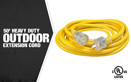 Woods Southwire 02688 10/3 50-Foot Vinyl Outdoor Extension Cord with Lighted End ; Yellow ; 50 ft - 26888802