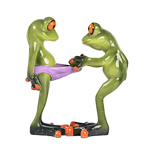 Sungmor Novelty Frog Figurines Collectibles Frog Statues, Miniature Frog Sculptures Home Decor,Funny Frog Statues for Yard and Garden, Resin Frog Ornament for Home Desk Decoration