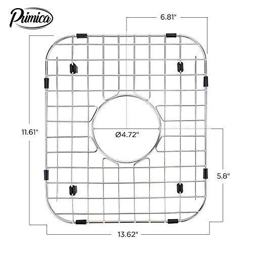 Sink Protectors for Kitchen Sink - 13 5/8 in x 11 5/8 Stainless Steel Sink Grid 2pcs Set - Kitchen Sink Protector Center Drain Hole - Rust-Resistant Metal Accessories